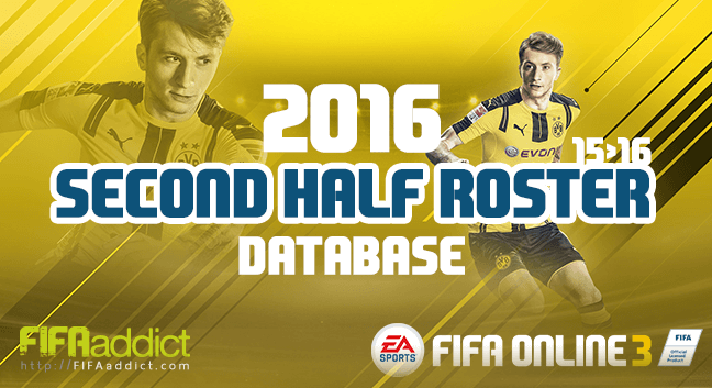 2016 Second Half Roster Database - FIFA Online 3